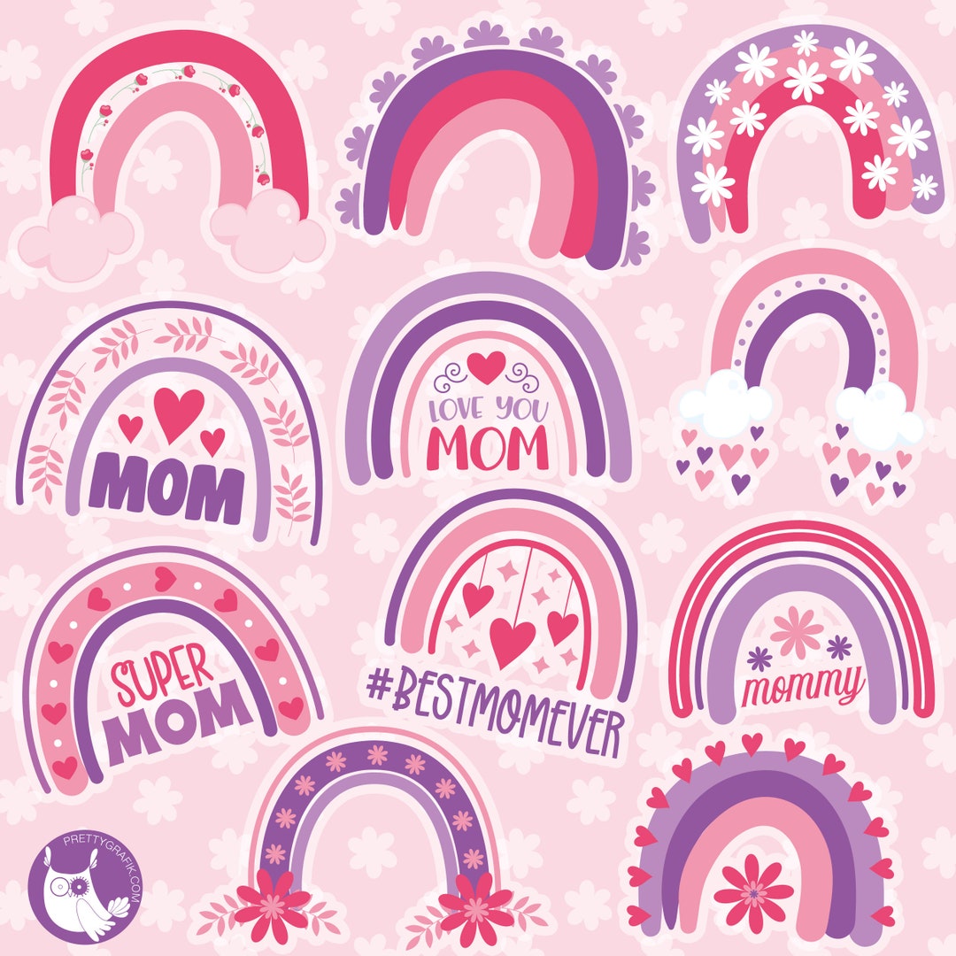 Rainbow Mom, Clipart, Clipart Commercial Use, Vector Graphics, Clip Art ...