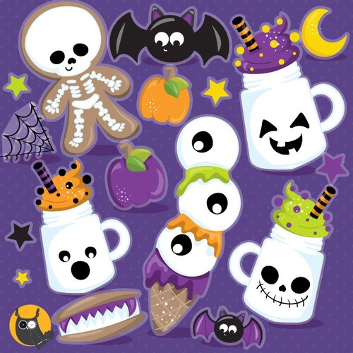 Halloween Clipart Halloween Graphic COMMERCIAL USE - Etsy