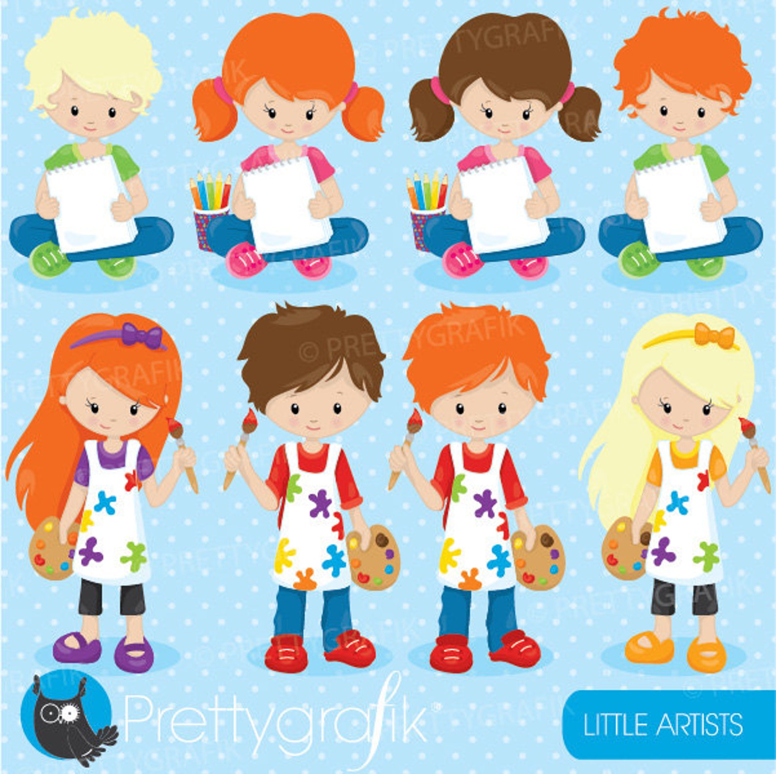 Little Artists Clipart Commercial Use Clipart Season Vector - Etsy