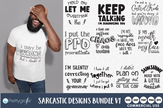 Sarcastic Quotes SVG Pack, SVG files, DXF, clipart commercial use ...