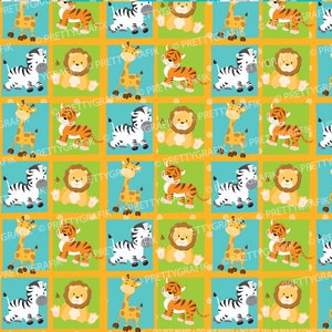 Safari Animals Digital Paper, Commercial Use, Scrapbook Patterns ...