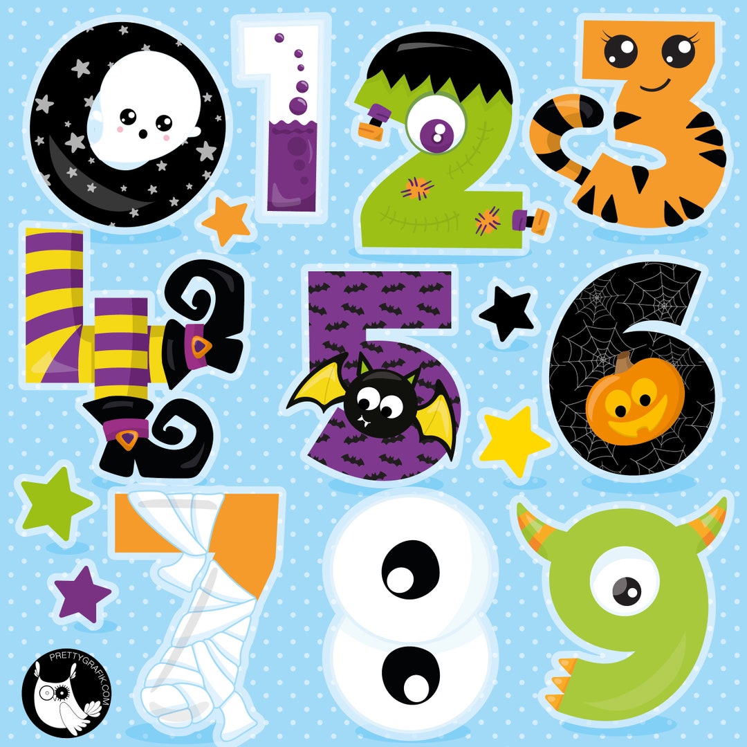 Halloween Numbers, Clipart, Clipart Commercial Use, Vector Graphics ...