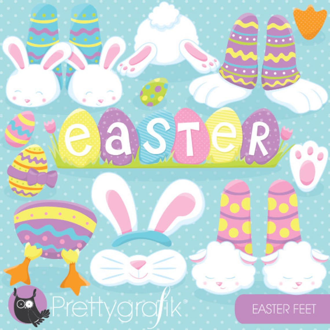 Easter Bunny Feet Clipart Commercial Use Vector Graphics - Etsy
