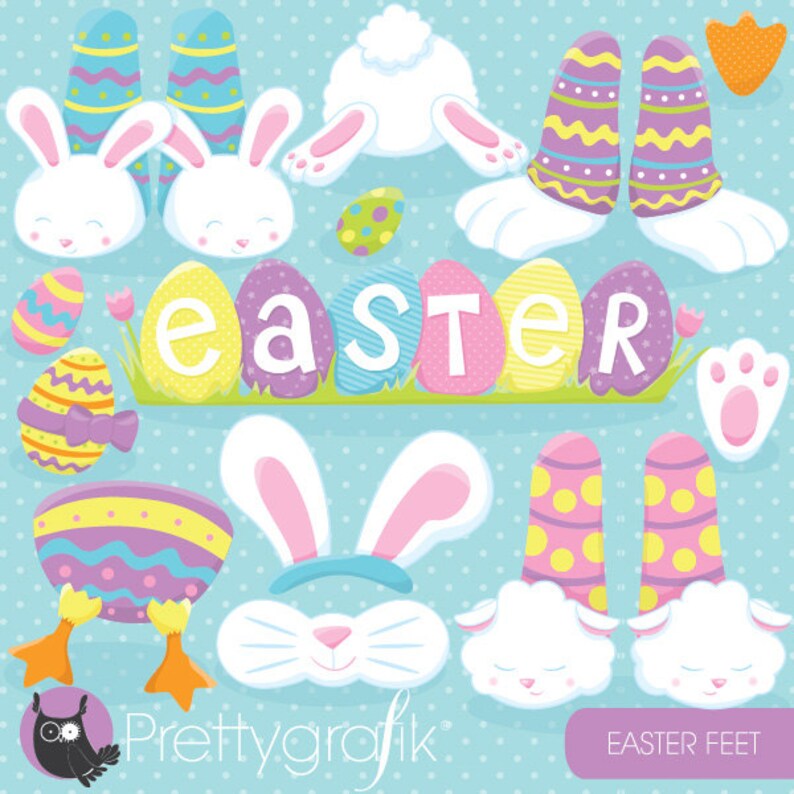 Easter Bunny Feet Clipart Commercial Use Vector Graphics - Etsy