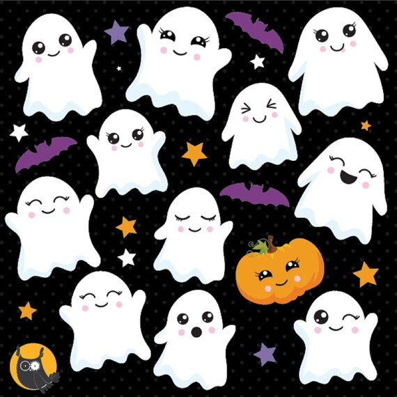 Ghost Halloween clipart commercial use, vector graphics, digital clip ...