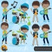 Rock Star Boys Clipart Commercial Use Vector Graphics - Etsy