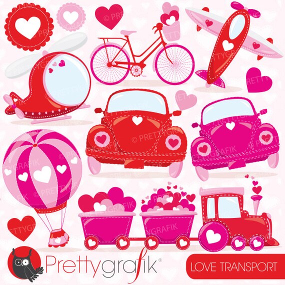Valentine Transport Clipart Commercial Use Love Transport - Etsy