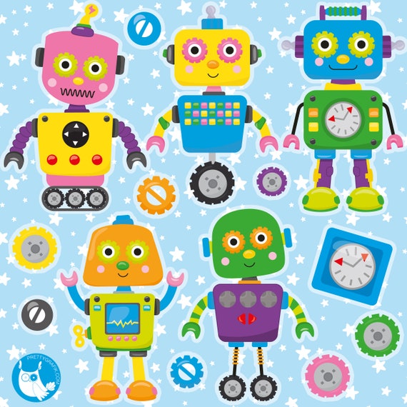 Kawaii Robot, clipart, clipart commercial use, vector graphics, clip ...