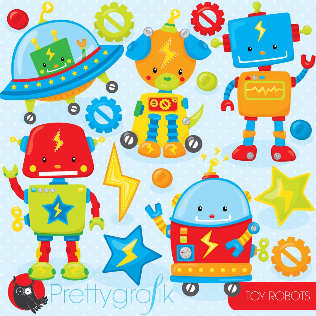 Toy Robot Clipart Commercial Use, Vector Graphics, Digital Clip Art ...
