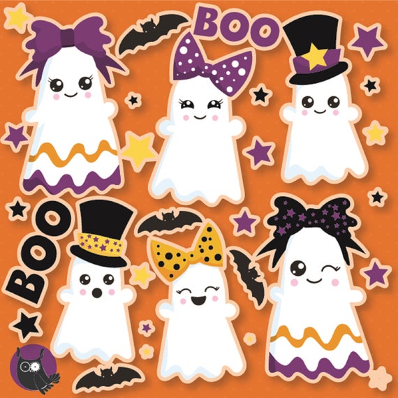 Boo Ghost Halloween clipart commercial use, vector graphics, digital ...