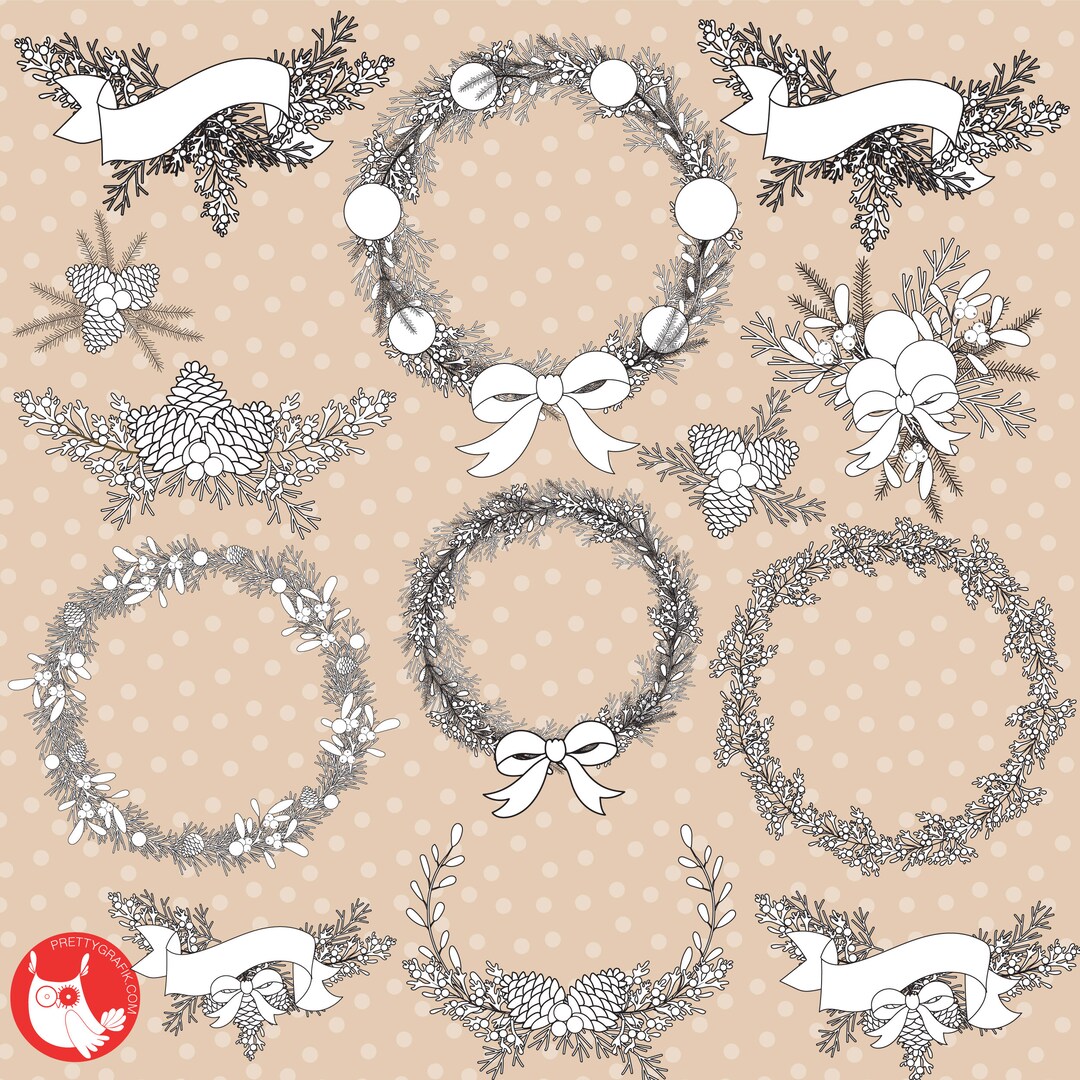 Vintage Christmas Digital Stamp Commercial Use, Vector Graphics ...