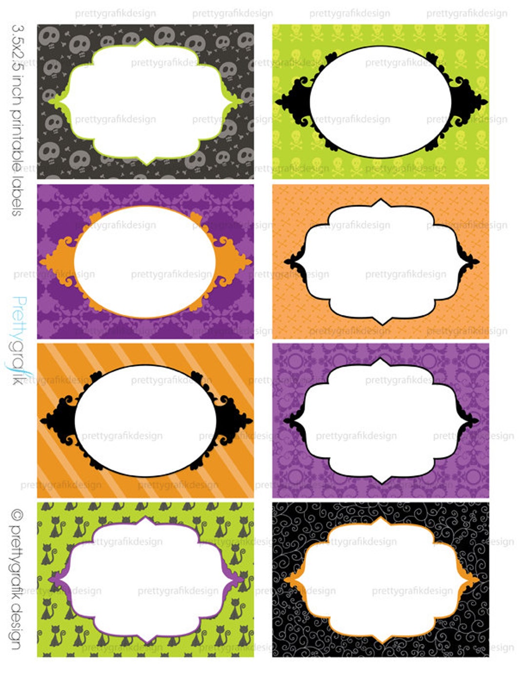 Halloween Labels Printable, Cards, Stickers, Gift Tags, Tags, Mailing ...