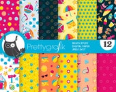 classic coastal digital paper, commercial use, scrapbook patterns ...