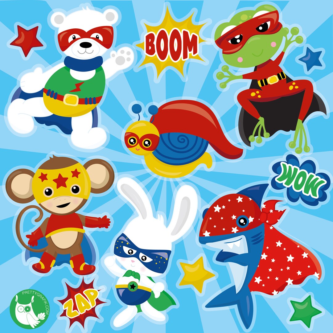 Superhero Animals, Clipart, Clipart Commercial Use, Vector Graphics ...