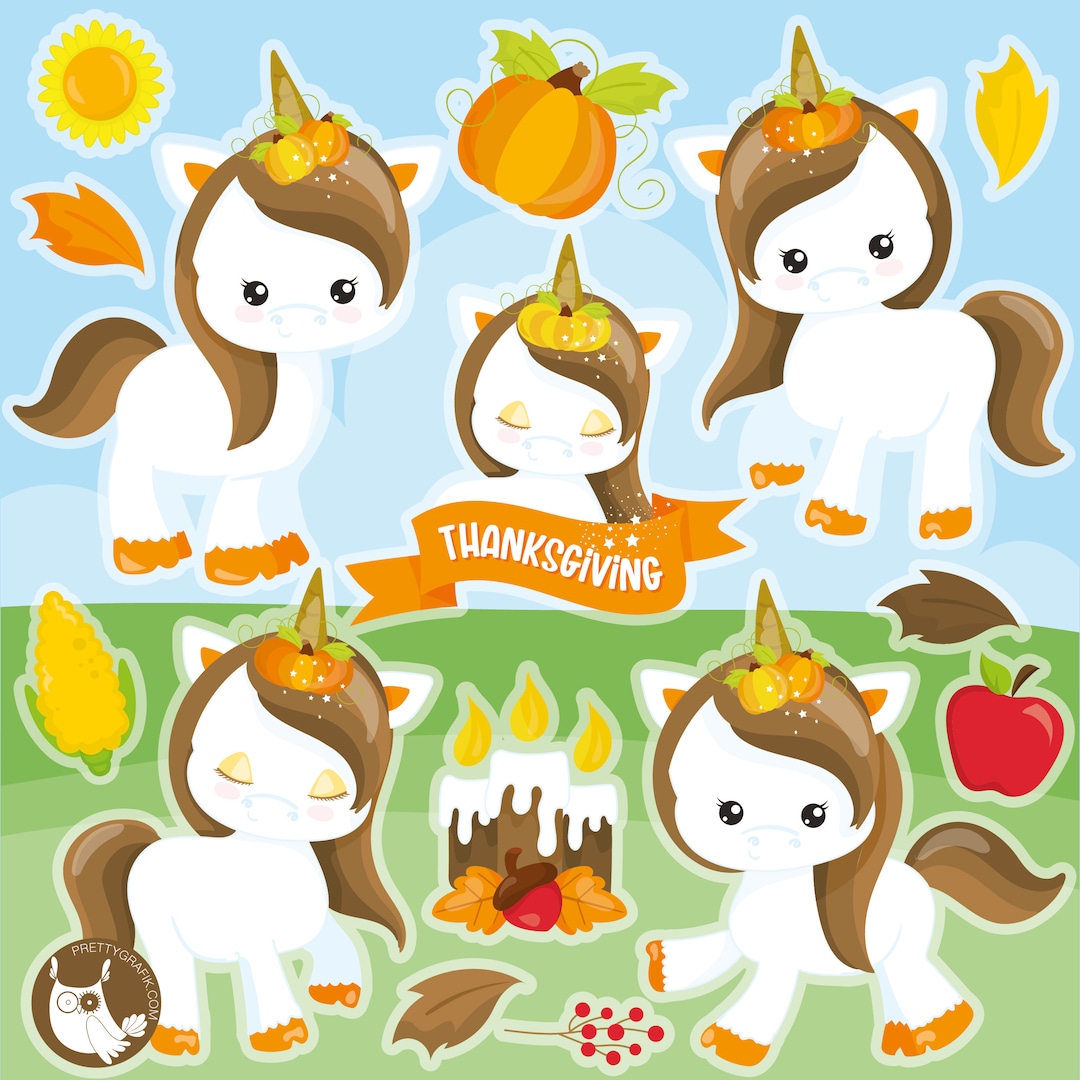 Thanksgiving Unicorn, Clipart, Clipart Commercial Use, Vector Graphics ...