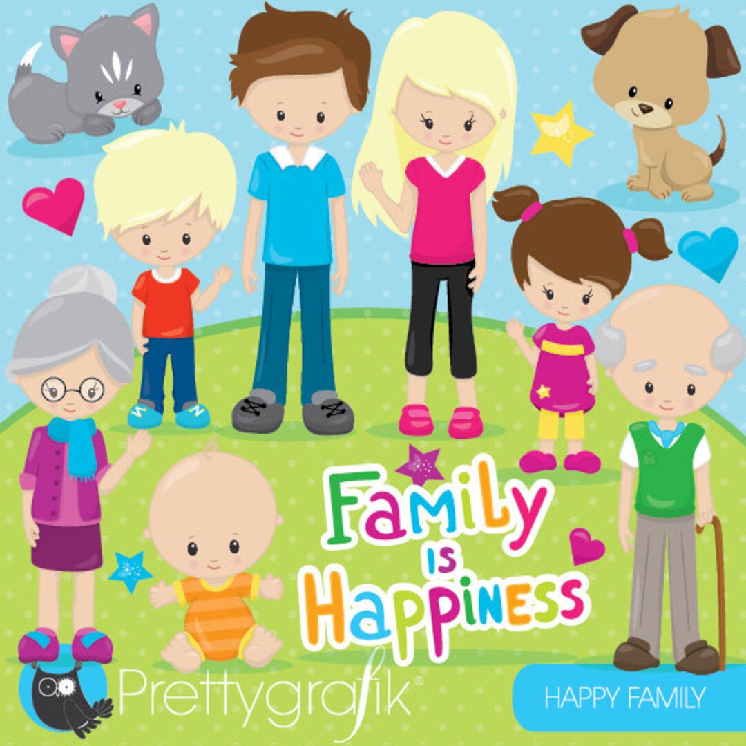 Happy Family Clipart Commercial Use, Grandparents, Vector Graphics ...