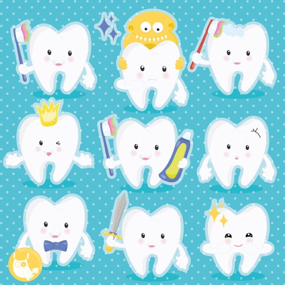 Kawaii Tooth, clipart, clipart commercial use, vector graphics, clip ...