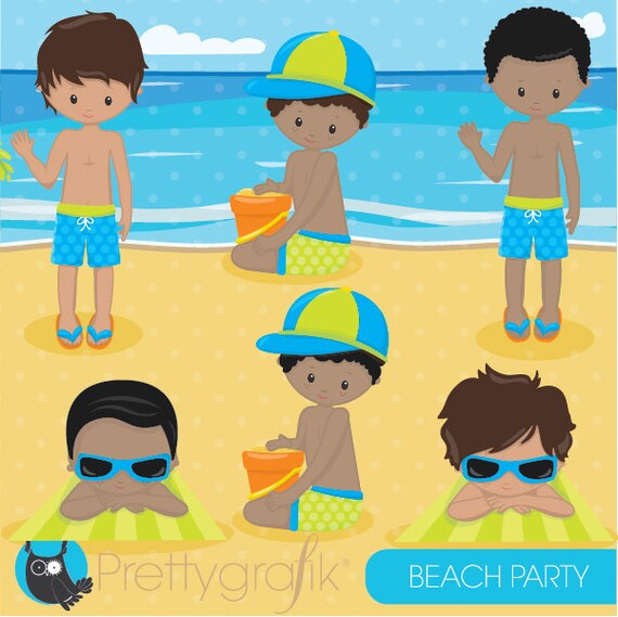 Kids Beach Party Clipart