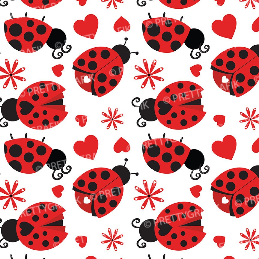 Ladybug Digital Patterns Commercial Use Scrapbook Papers - Etsy