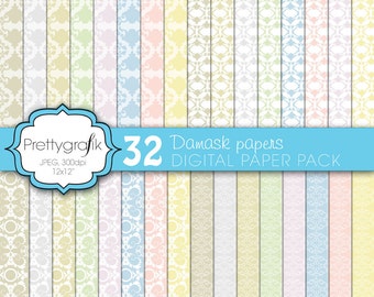 18 Bright Colors Digital Paper, Commercial Use, Scrapbook Patterns ...