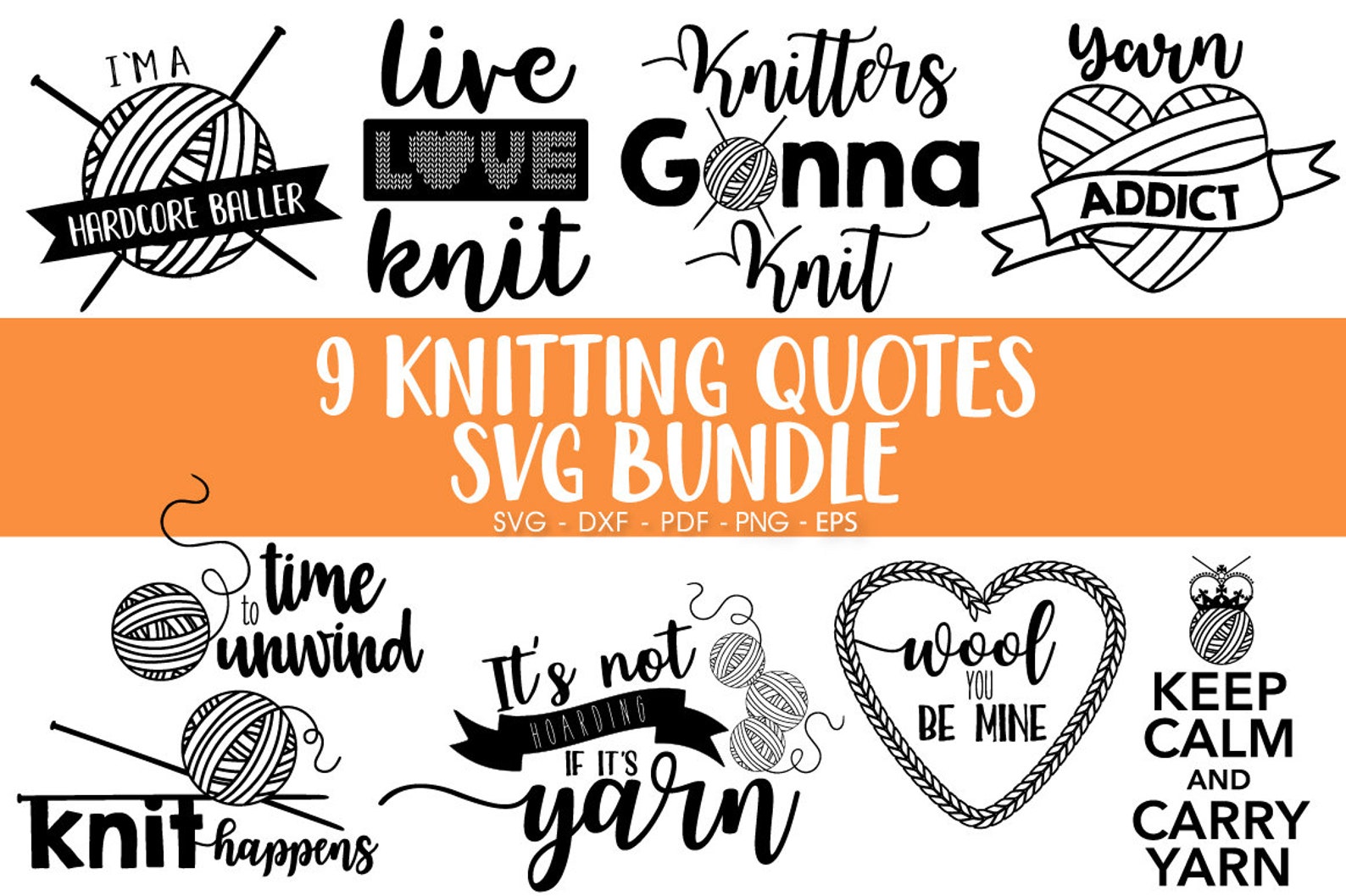 Knitters Gonna Knit SVG Pack SVG Files DXF Clipart - Etsy