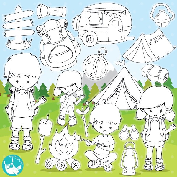 Camping Stamps - Etsy