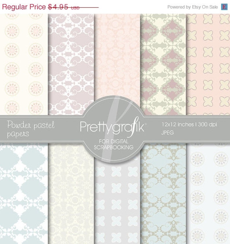 Powder Pastel Digital Paper Commercial Use Scrapbook Papers - Etsy