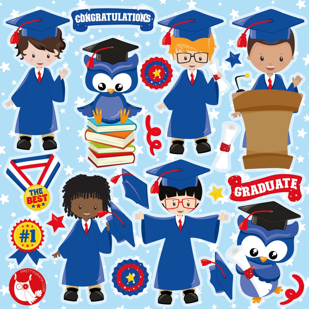 Graduation Boy, Clipart, Clipart Commercial Use, Vector Graphics, Clip ...