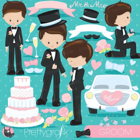 Wedding groom clipart commercial use, wedding vector graphics, bride ...