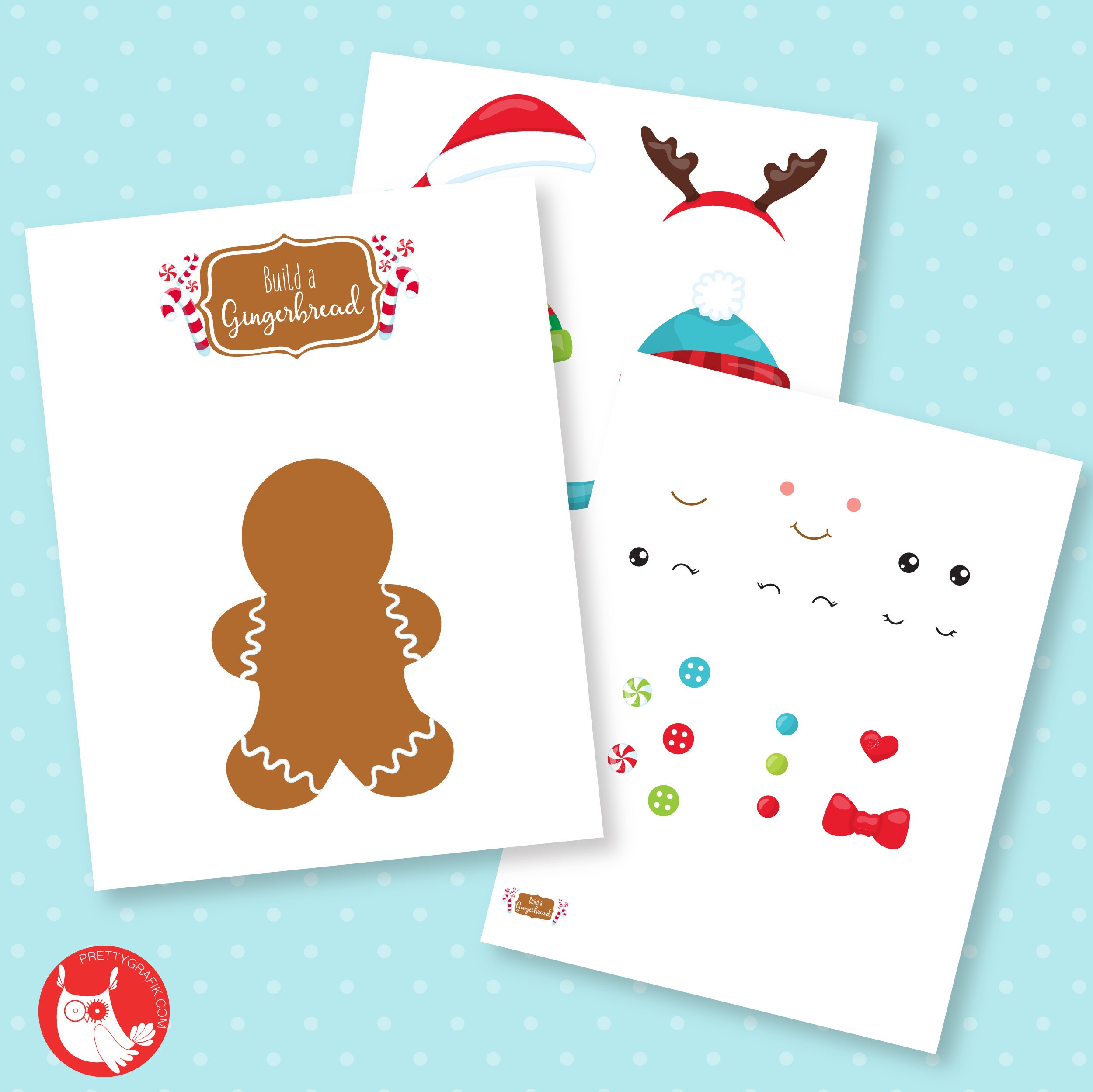 Build a Gingerbread Man Clipart Commercial Use Kawaii - Etsy
