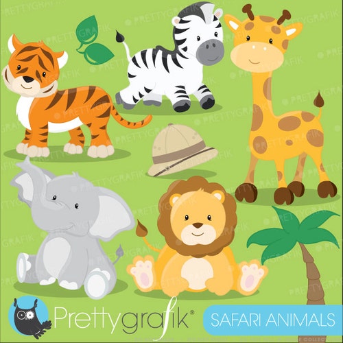 Safari Animals Clipart Commercial Use Jungle Animals Vector - Etsy