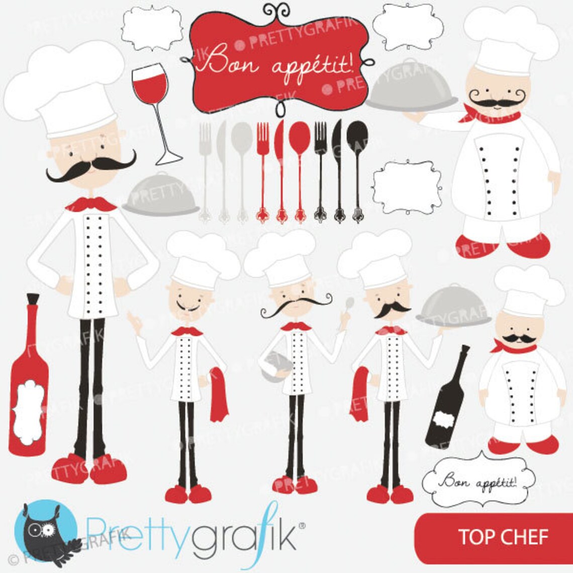 Chef Kitchen Clipart Commercial Use, Vector Graphics, Digital Clip Art ...