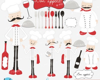 Chef Kitchen Clipart Commercial Use Vector Graphics Digital - Etsy