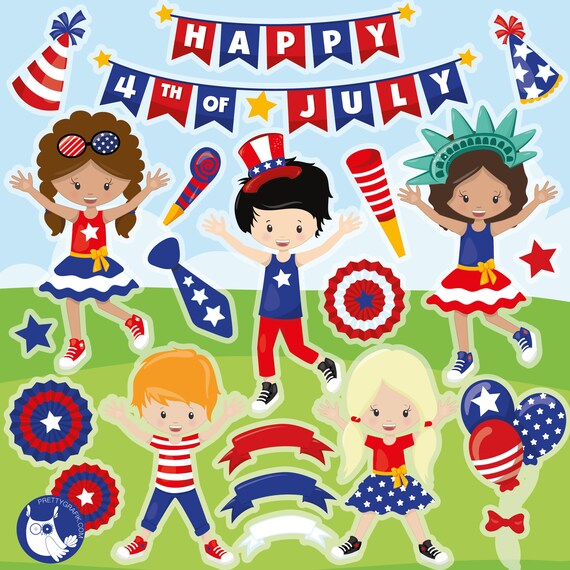 Happy 4th of July clipart, clipart commercial use, vector graphics ...