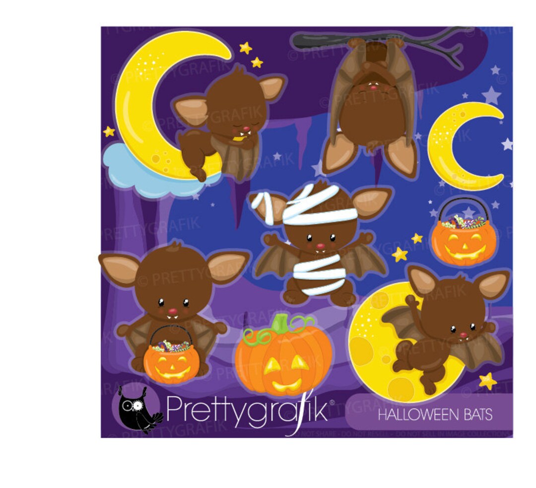 Halloween Bats Clipart, Clipart Commercial Use, Vector Graphics ...
