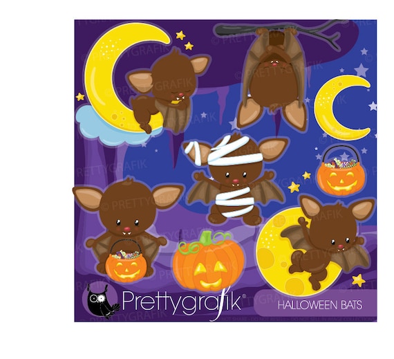 Halloween bats clipart, clipart commercial use, vector graphics ...
