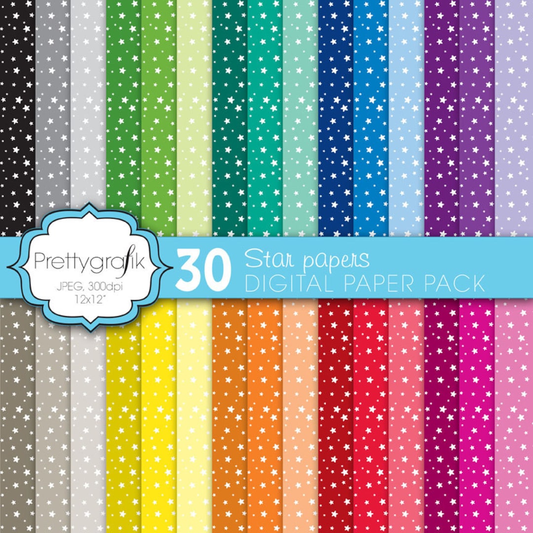 Star Digital Paper Commercial Use Scrapbook Patterns - Etsy
