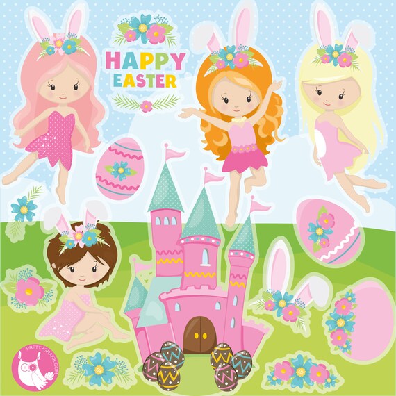 Happy Easter clipart, clipart commercial use, vector graphics, digital ...