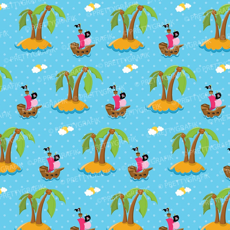 Pirate Girl Digital Paper Commercial Use Scrapbook Papers - Etsy