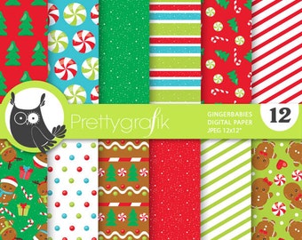 Gingerbread Digital Paper | Etsy