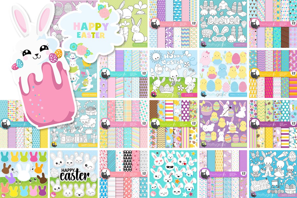 Easter BUNDLE Graphic Set Love Clipart Commercial Use Easter - Etsy