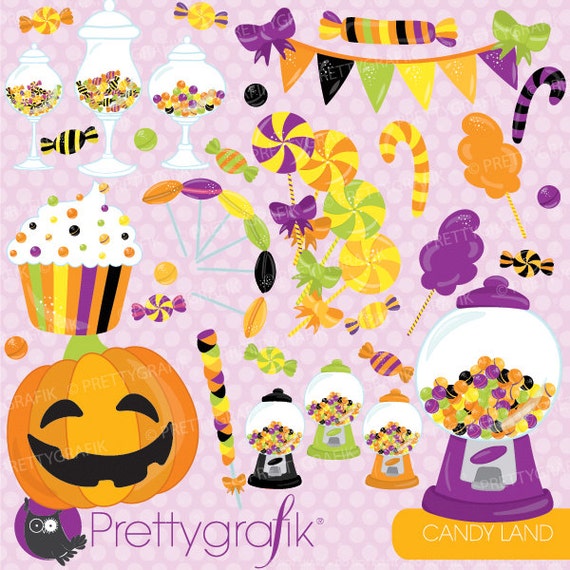 Halloween Candy clipart commercial use, candy land vector graphics ...