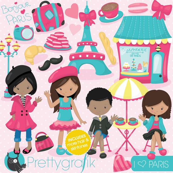 paris travel clipart for scrapbooking, commercial use, vector graphics ...