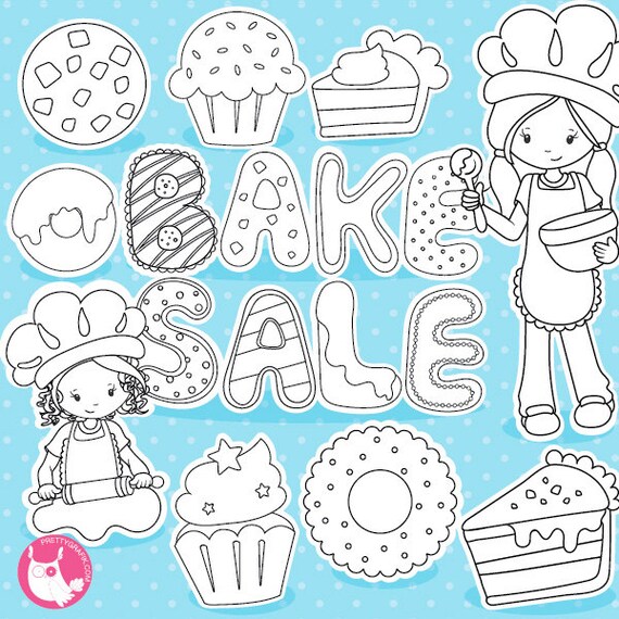Bake Sale Digital Stamp Commercial Use Treats Vector - Etsy