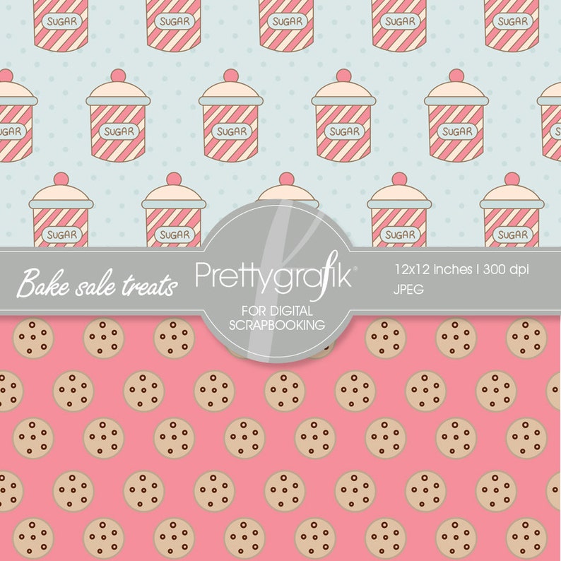Bake Sale Treats Digital Paper Commercial Use Scrapbook - Etsy