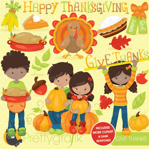 Clip Art Thanksgiving - Etsy