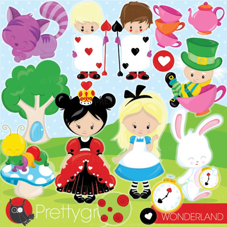 Alice in Wonderland Clipart Commercial Use Alice Vector - Etsy