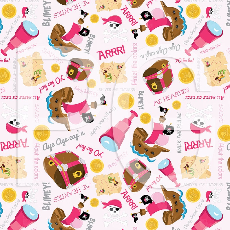 Pirate Girl Digital Paper Commercial Use Scrapbook Papers - Etsy