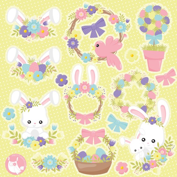 Easter Floral, clipart, clipart commercial use, vector graphics, clip ...
