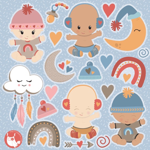 Boho Baby, clipart, clipart commercial use, vector graphics, clip art ...